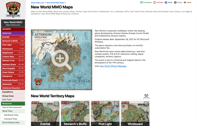 New World Maps – New World MMO